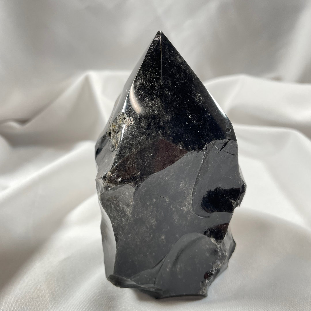 Obsidian Polished Point, Natural Sides - Etsy