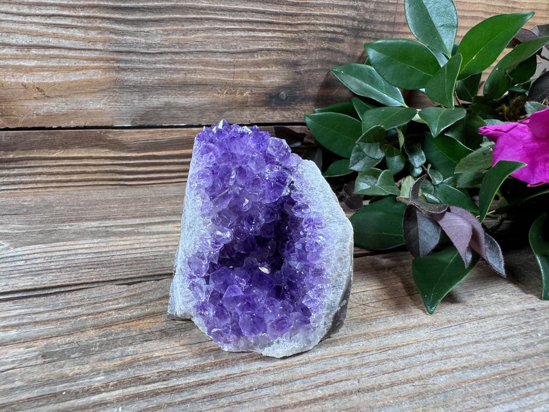 High-grade Amethyst Crystal Cut Base Geode in Basalt - Etsy