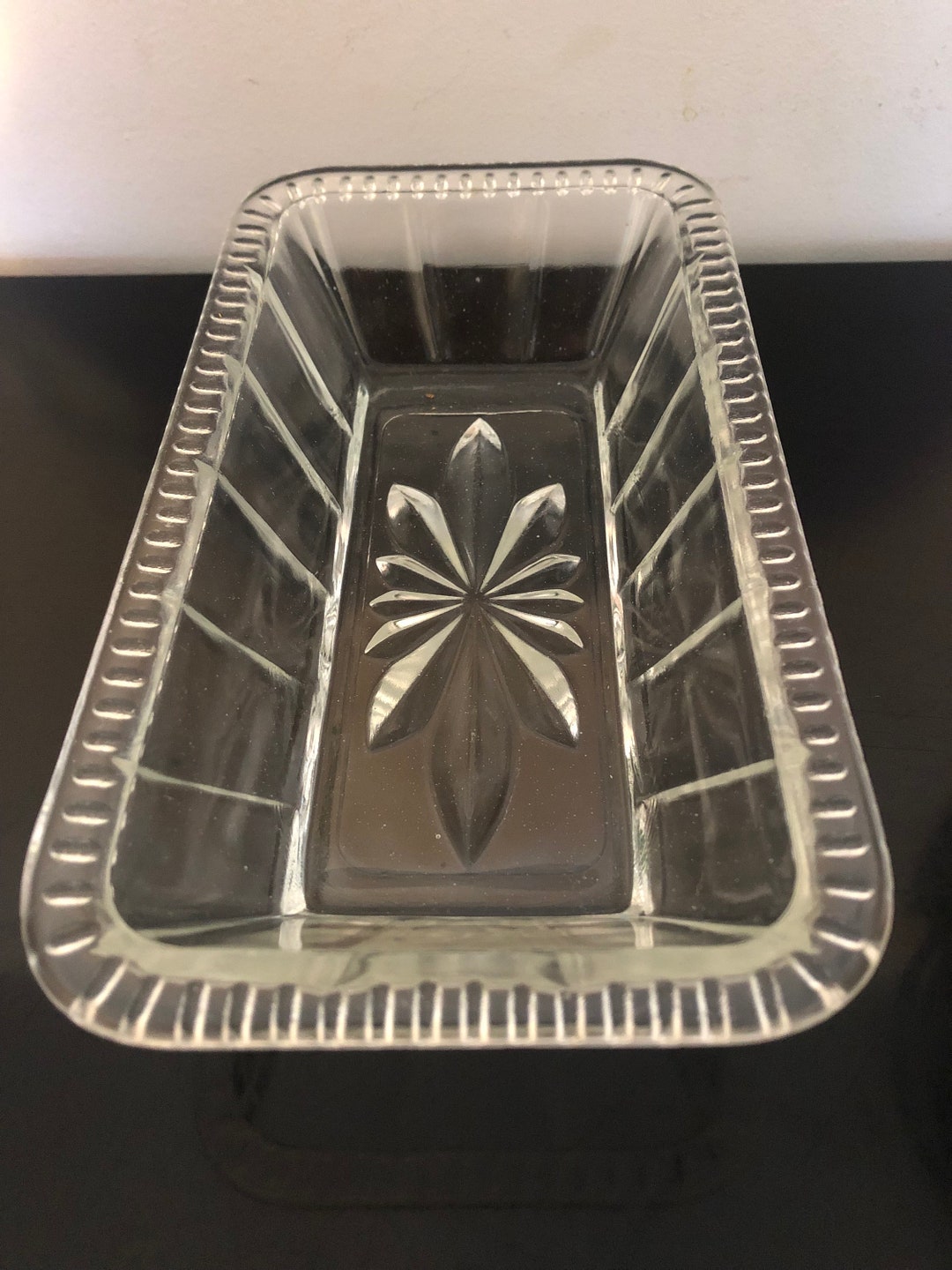 Vintage Rectangular Clear Glass Jelly Mould. Bread-tin Shaped Clear ...