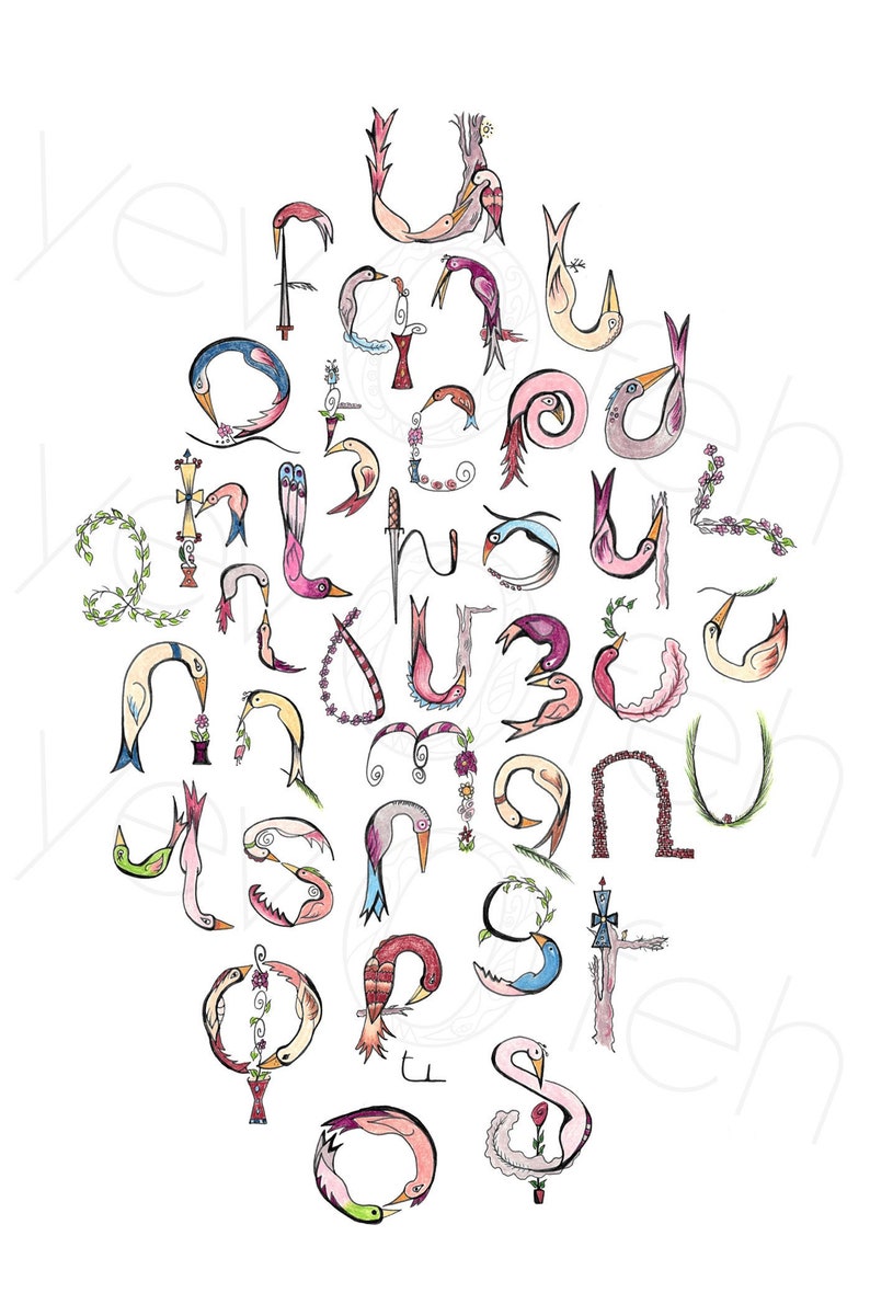 Armenian Alphabet Poster Print | Etsy