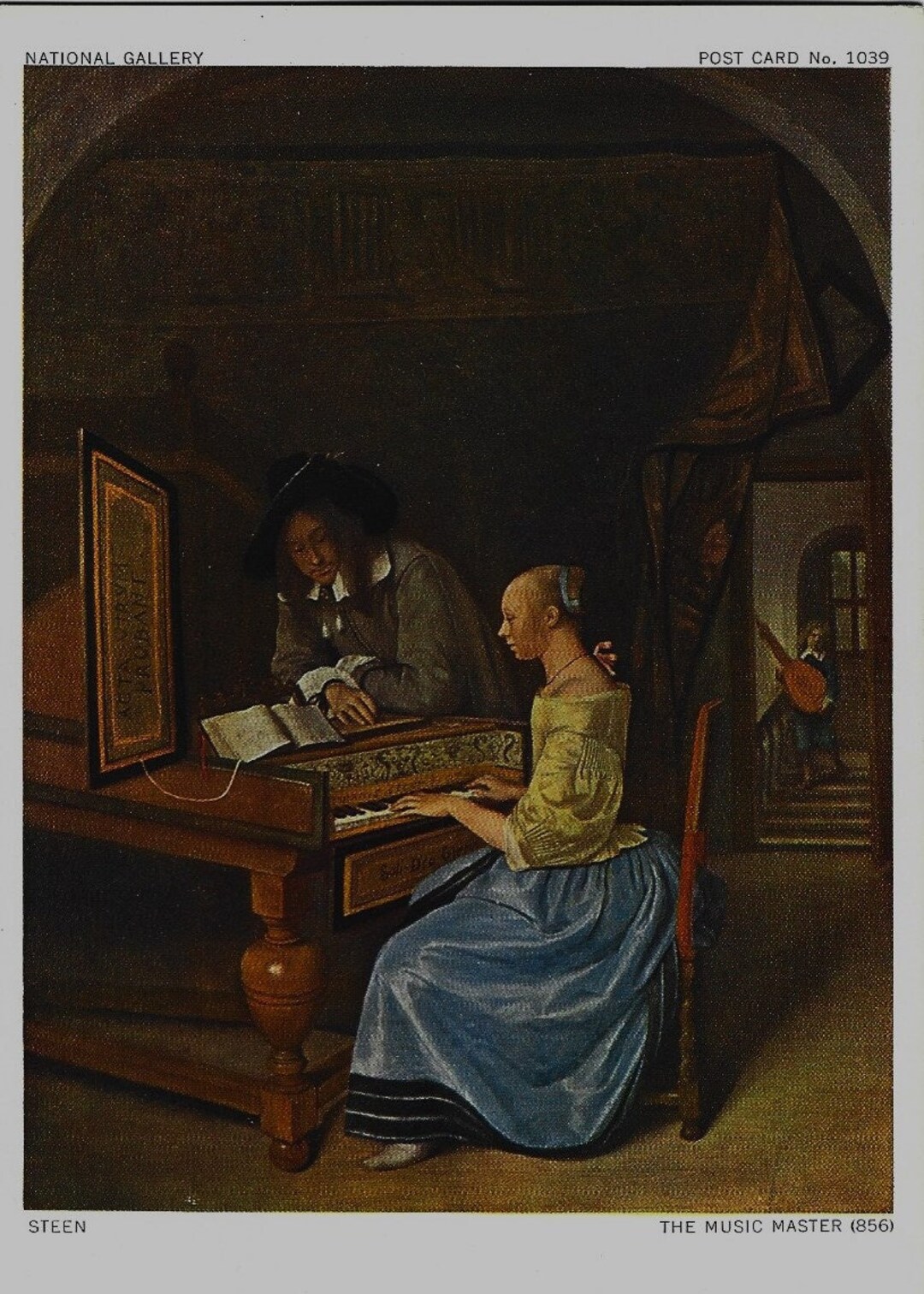 The MUSIC MASTER by Jan STEEN, Vintage Artist Card, National Gallery, C1960 - Etsy