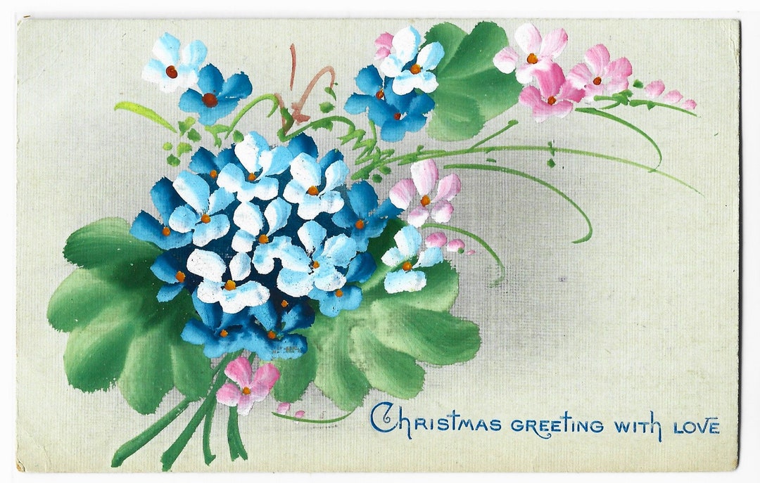 VIOLETS Christmas Greetings With Love Vintage CHRISTMAS - Etsy UK