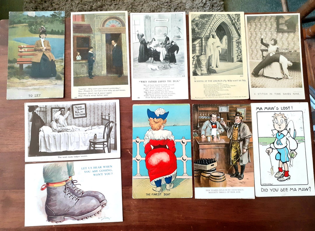 VINTAGE COMIC/HUMOUR Postcards, Lot of 17, C1905-1920s - Etsy