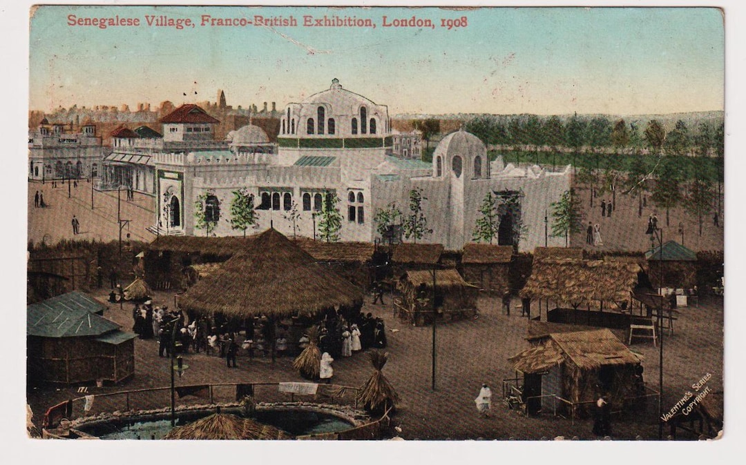 FRANCO-BRITISH EXHIBITION, Senegalese Village, Antique Postcard, Posted ...