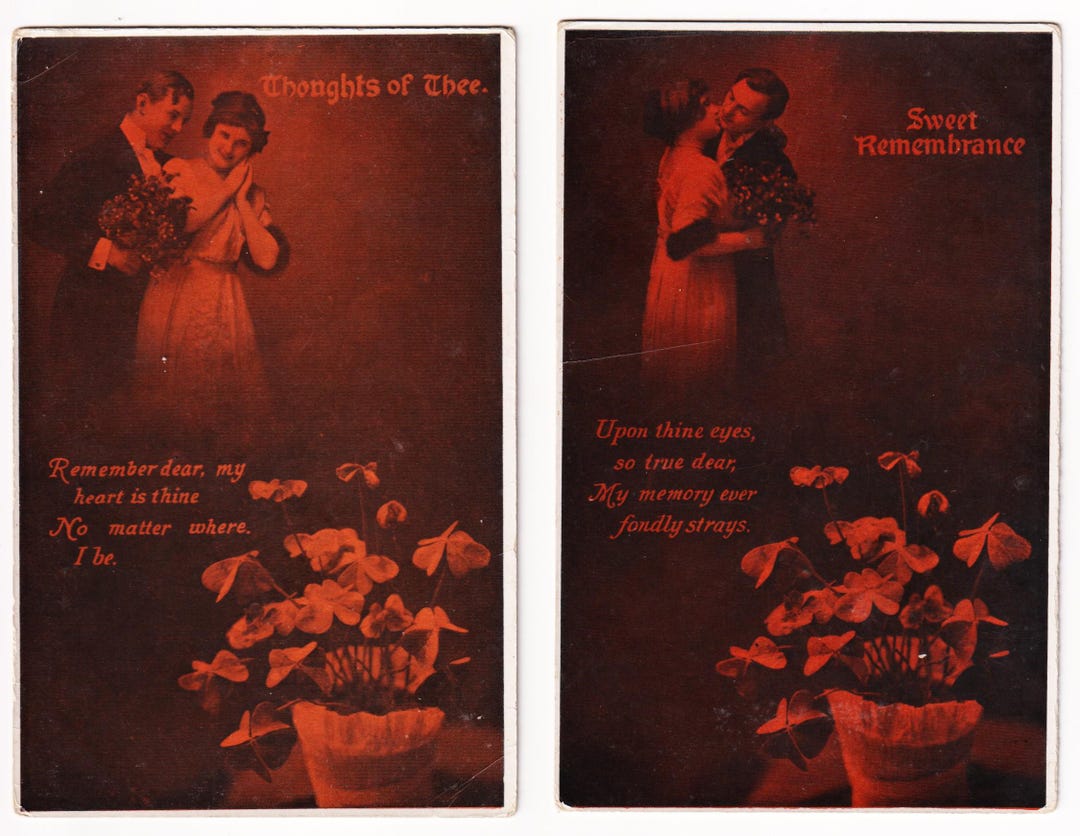 Antique Romantic Couple Postcards, C1905-1920, Lot of 10 - Etsy