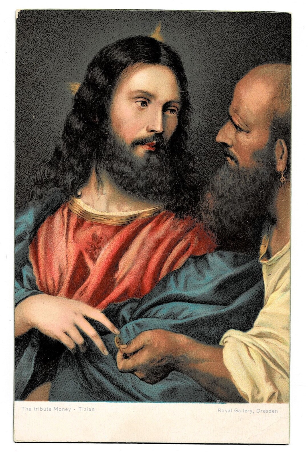 The TRIBUTE MONEY by TITIAN, Antique Artist Postcard, Misch & Co, C1908 ...