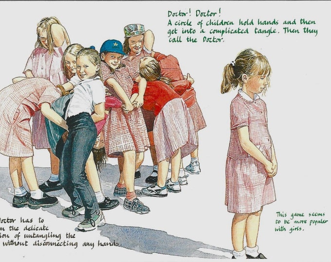PLAYGROUND GAMES, Doctor Doctor, by J. Pulham, Vintage Artist Postcard ...