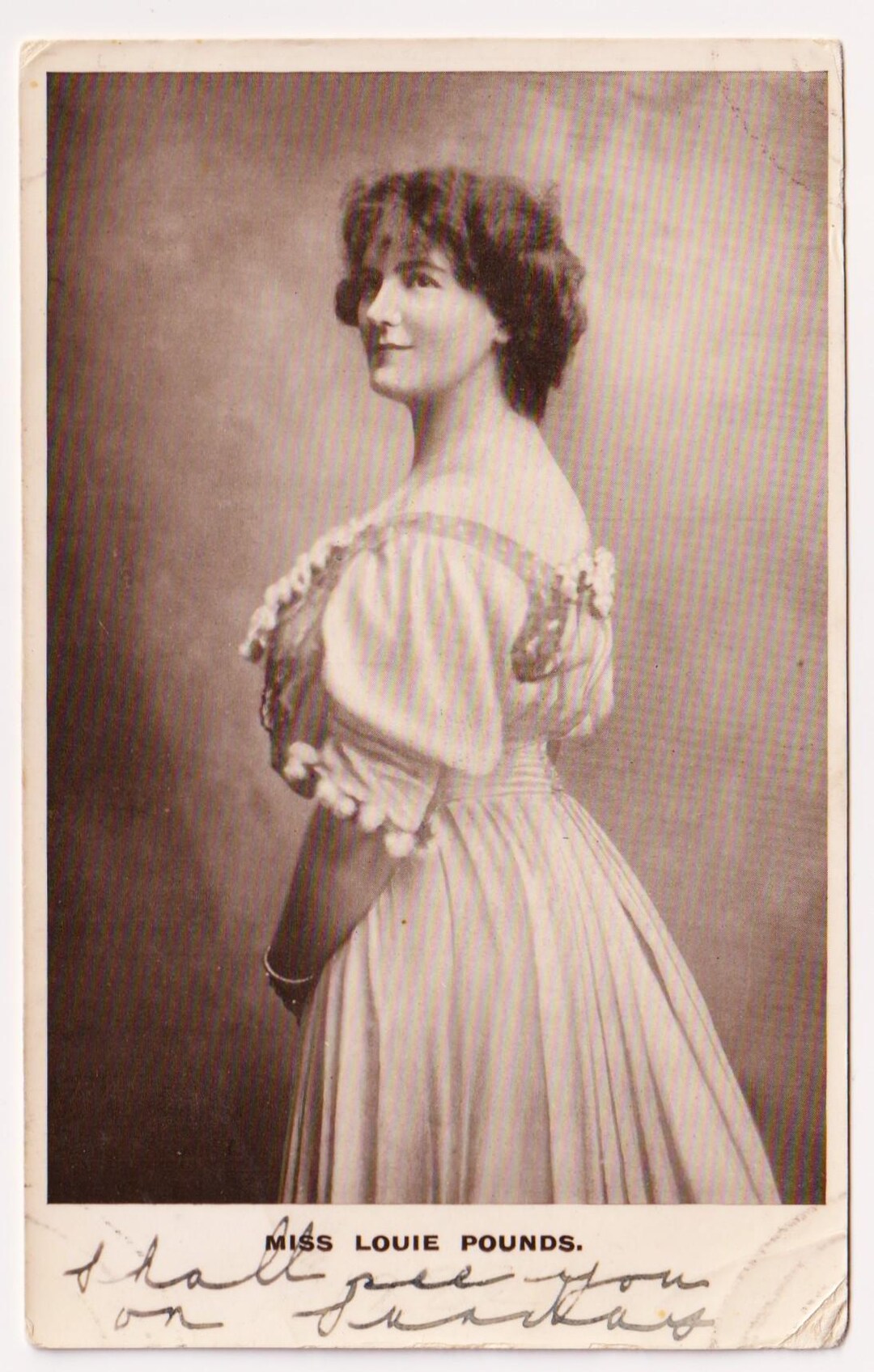 Antique Real Photo Postcard, Miss LOUIE POUNDS, Edwardian Actress ...