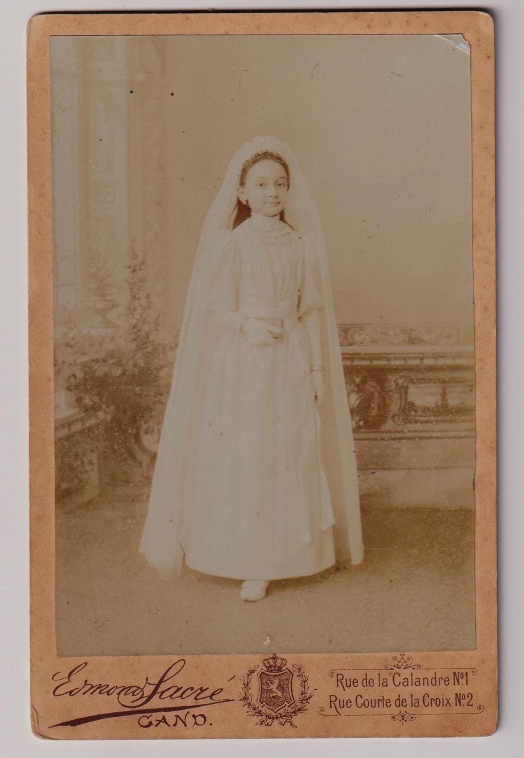 Delightful Little GIRL, First Communion, Wonderful Dress, Victorian ...