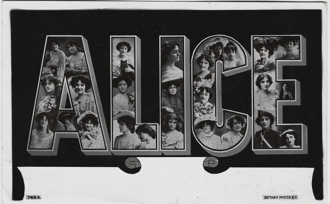 ALICE, Big LETTERS, Actresses, Vintage Real Photo Postcard, Rotary ...