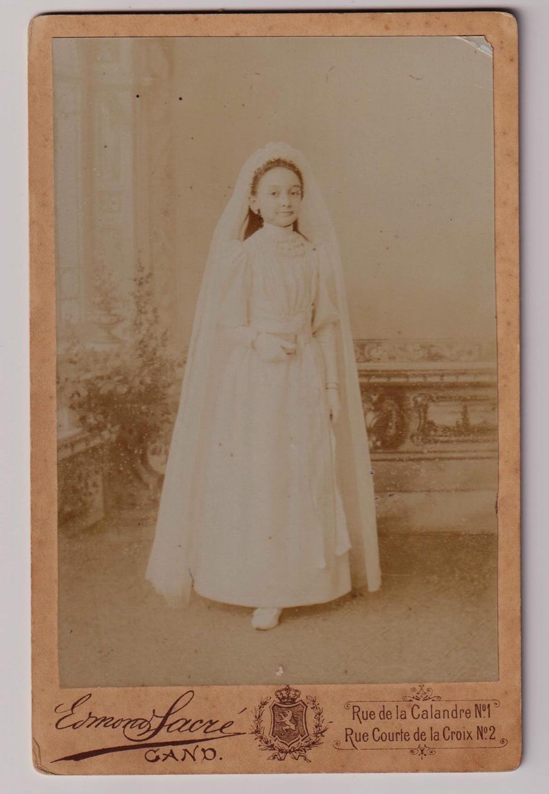 Delightful Little GIRL, First Communion, Wonderful Dress, Victorian ...