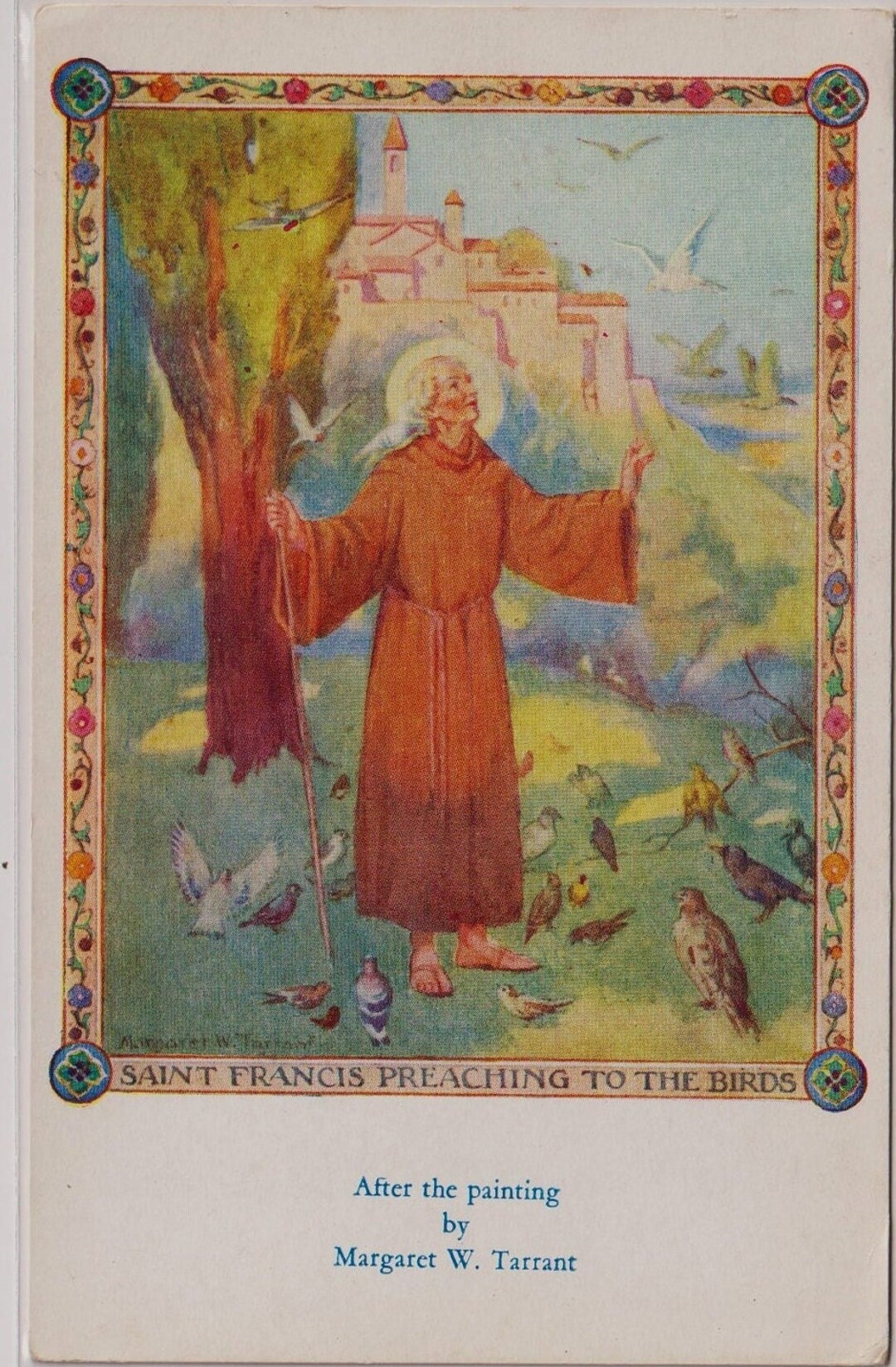 St FRANCIS Preaching to the Birds by Margaret Tarrant, Vintage Artist ...