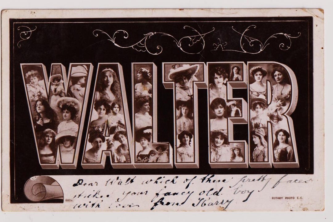 WALTER, LETTERS, Edwardian British Actresses, Antique Real Photo ...