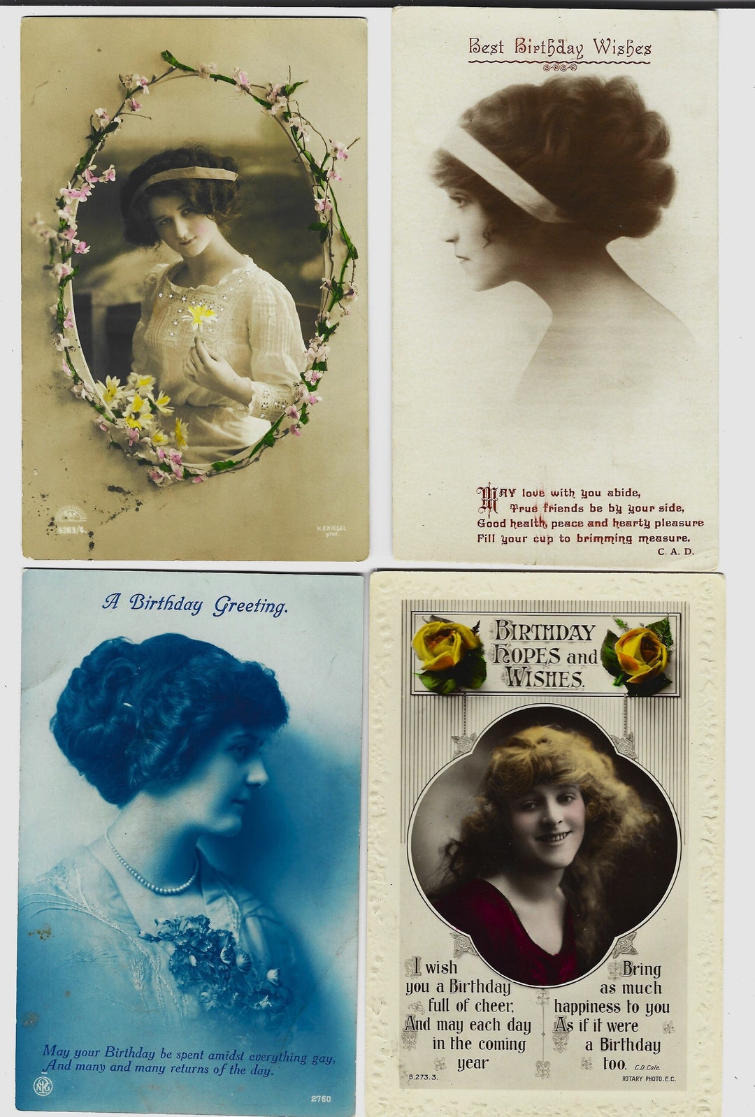 Vintage GLAMOUR Postcards, Lot of 4 , Lovely FASHION, C1910-20 - Etsy