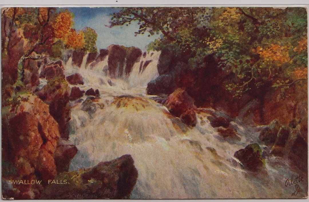 Swallow Falls, BETTWS-Y-COED, WALES, H Wimbush, Antique Artist Postcard ...