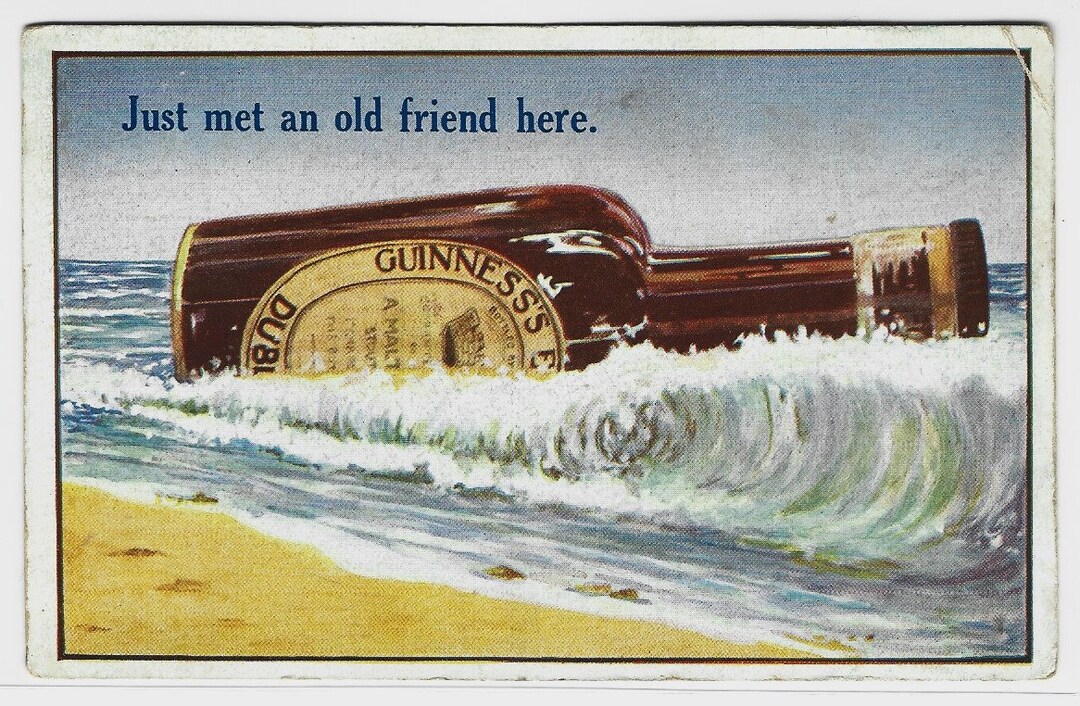 Just Met an Old Friend Here, Big Bottle of guinness, Vintage Advert ...