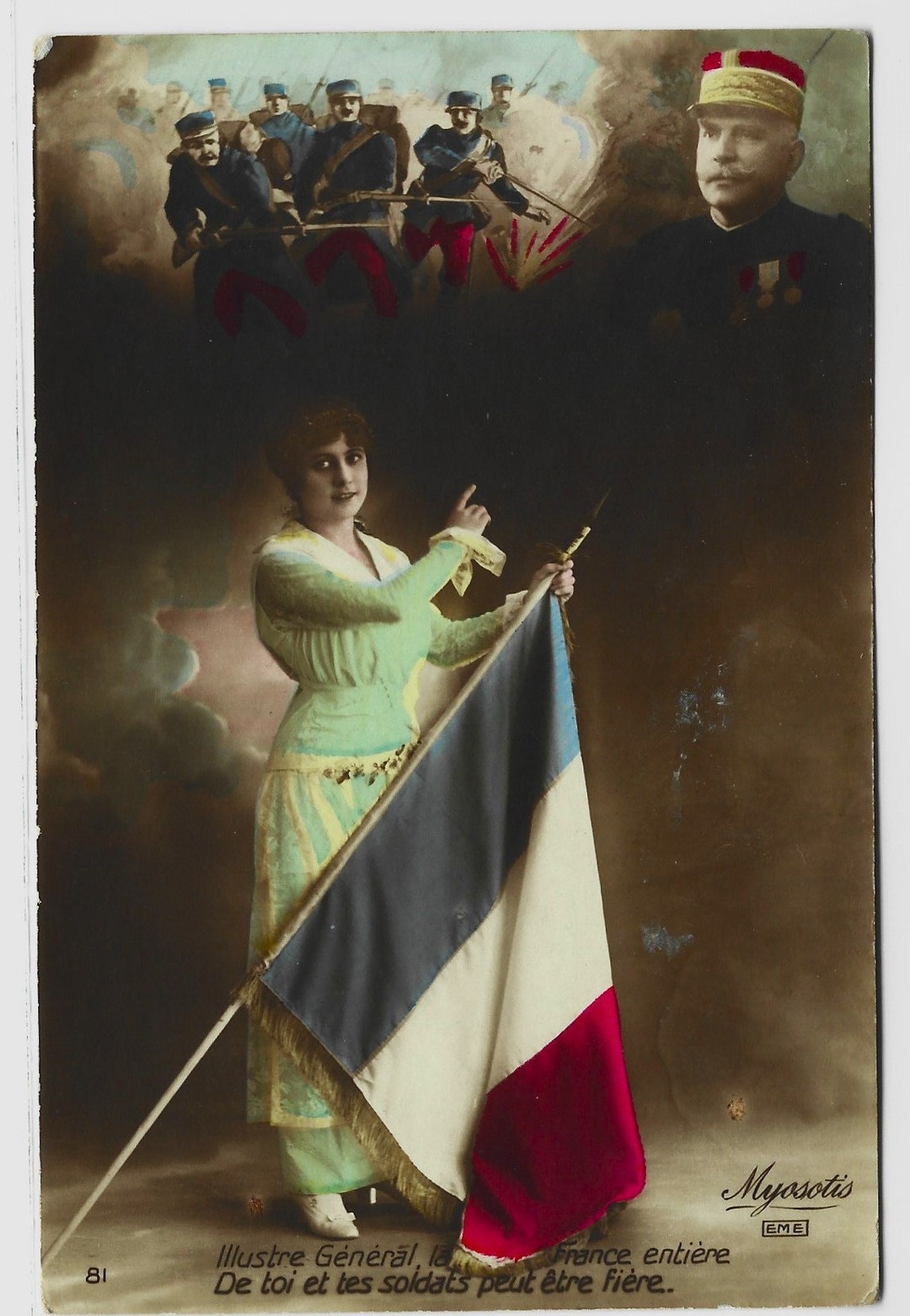 WOMAN With French Flag, ZOUAVES, General Joffre, Vintage French ...