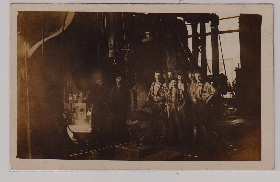 BRITISH FACTORY, Vintage Social History Postcard, Young Worker at ...