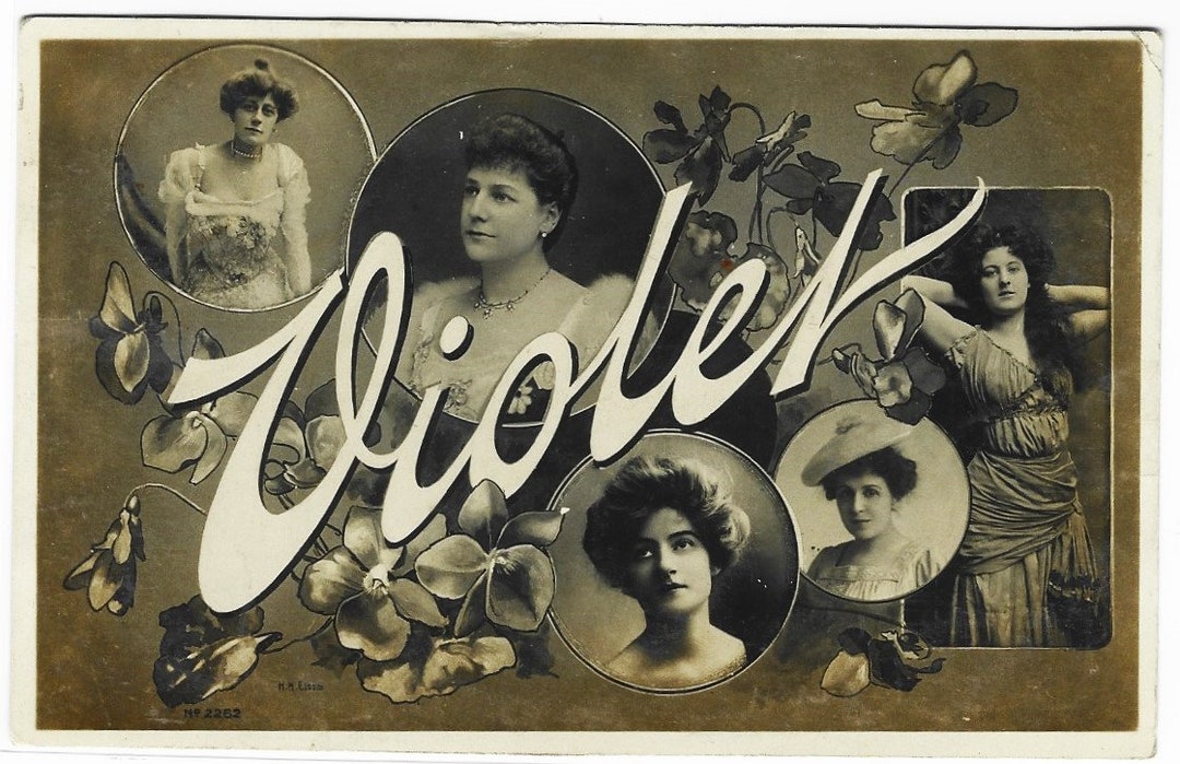 VIOLET, Big LETTERS, Actresses, Vintage Real Photo Postcard, Posted in ...