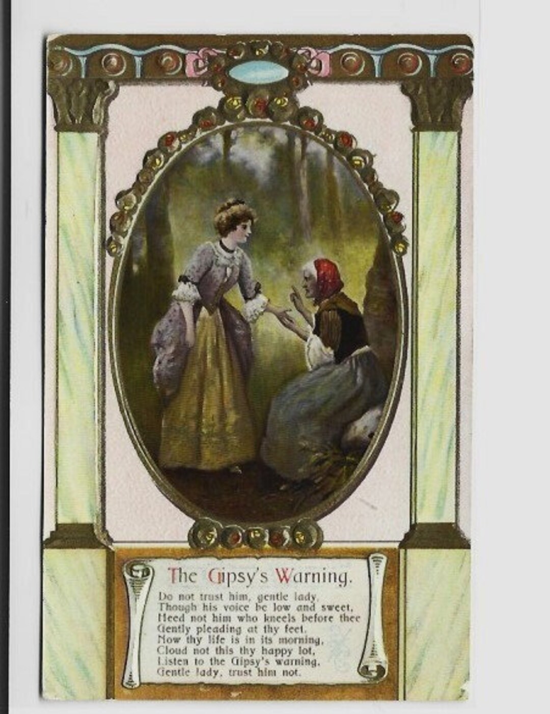 The GYPSY'S WARNING, Palm Reading, Vintage Postcard, Philco 2266, C1909 ...