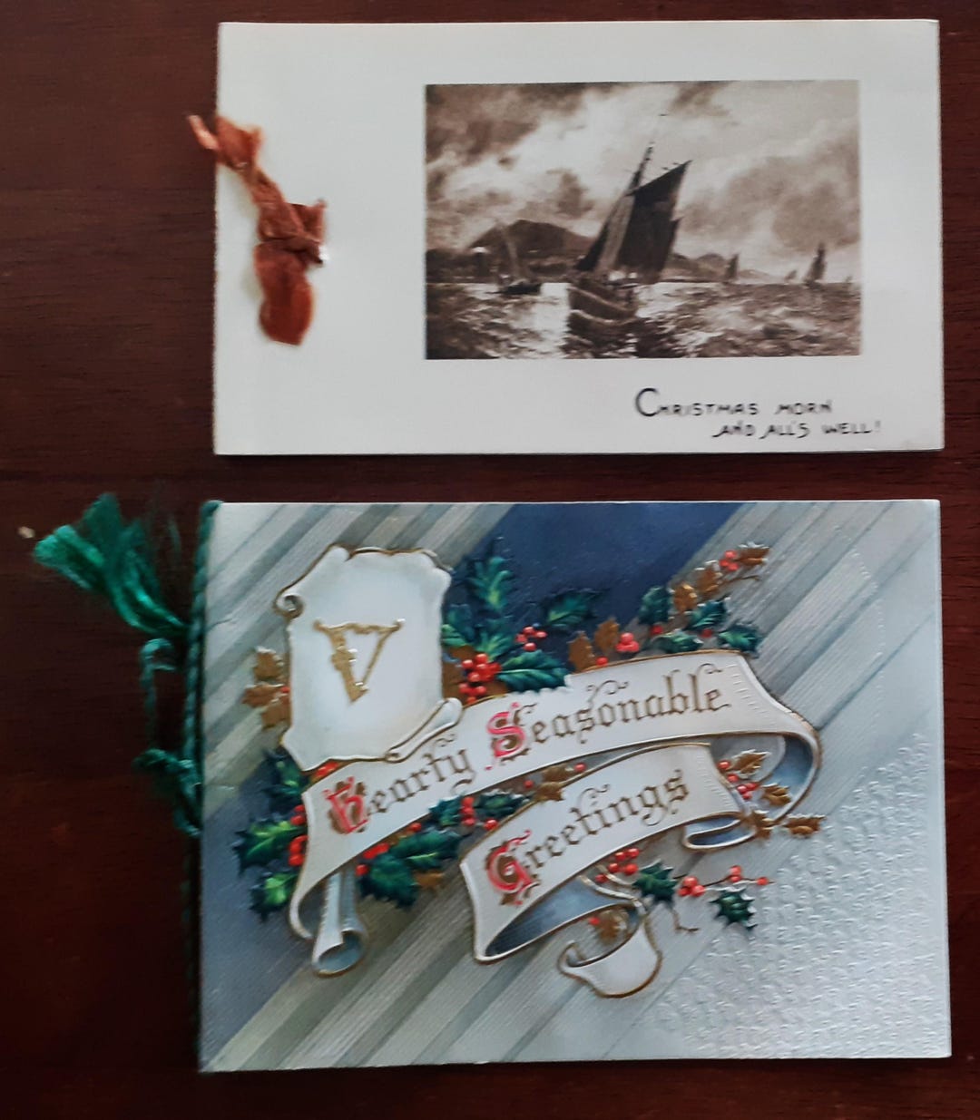 Antique Victorian Christmas Cards: 1890s Artist Scraps, Set of 3 - Etsy