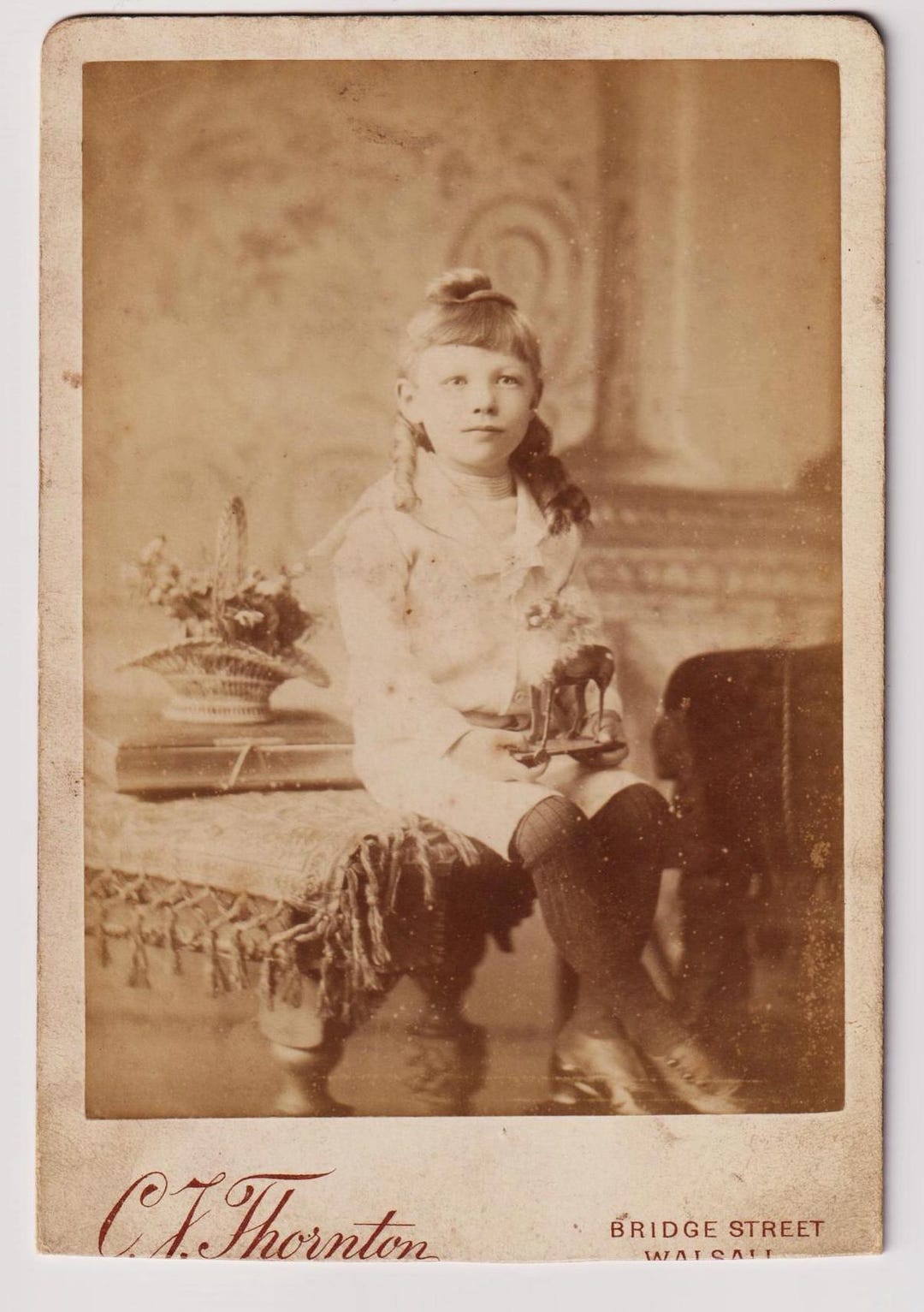 Delightful Young BOY Holding a Toy Animal!, Ringlets, Wonderful FASHION ...