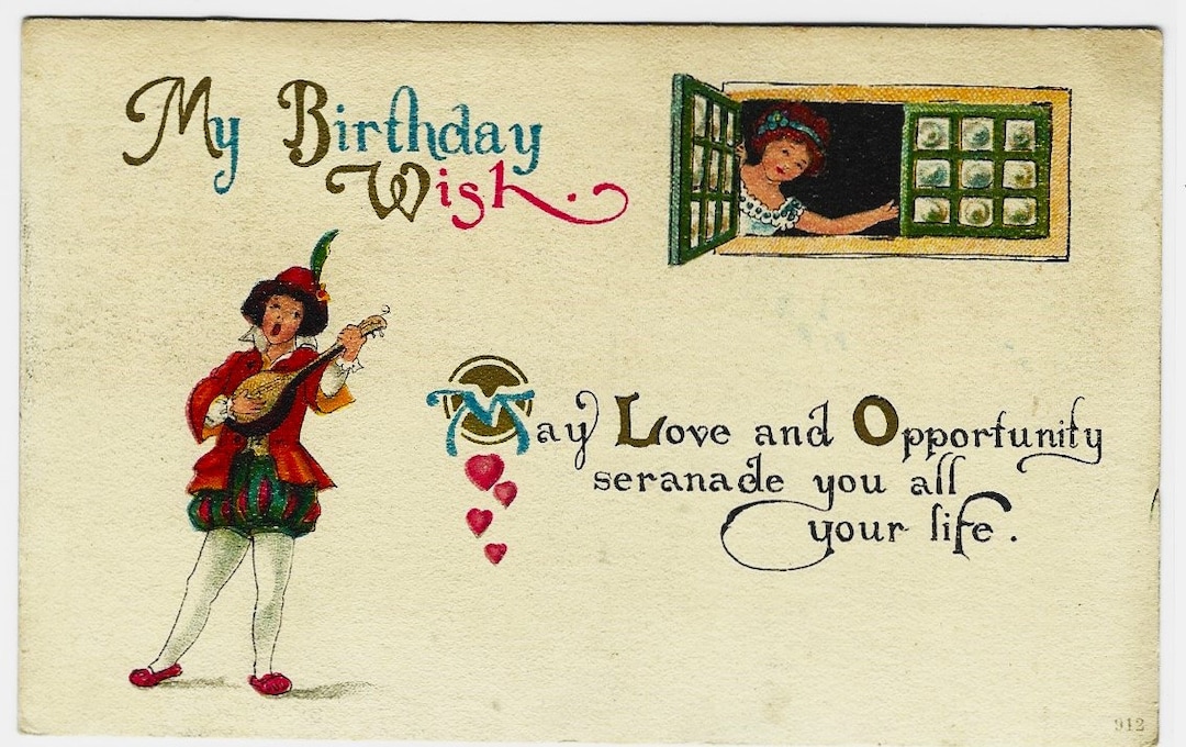 MAN Serenades WOMAN With MANDOLIN, Traditional Costumes, Birthday ...