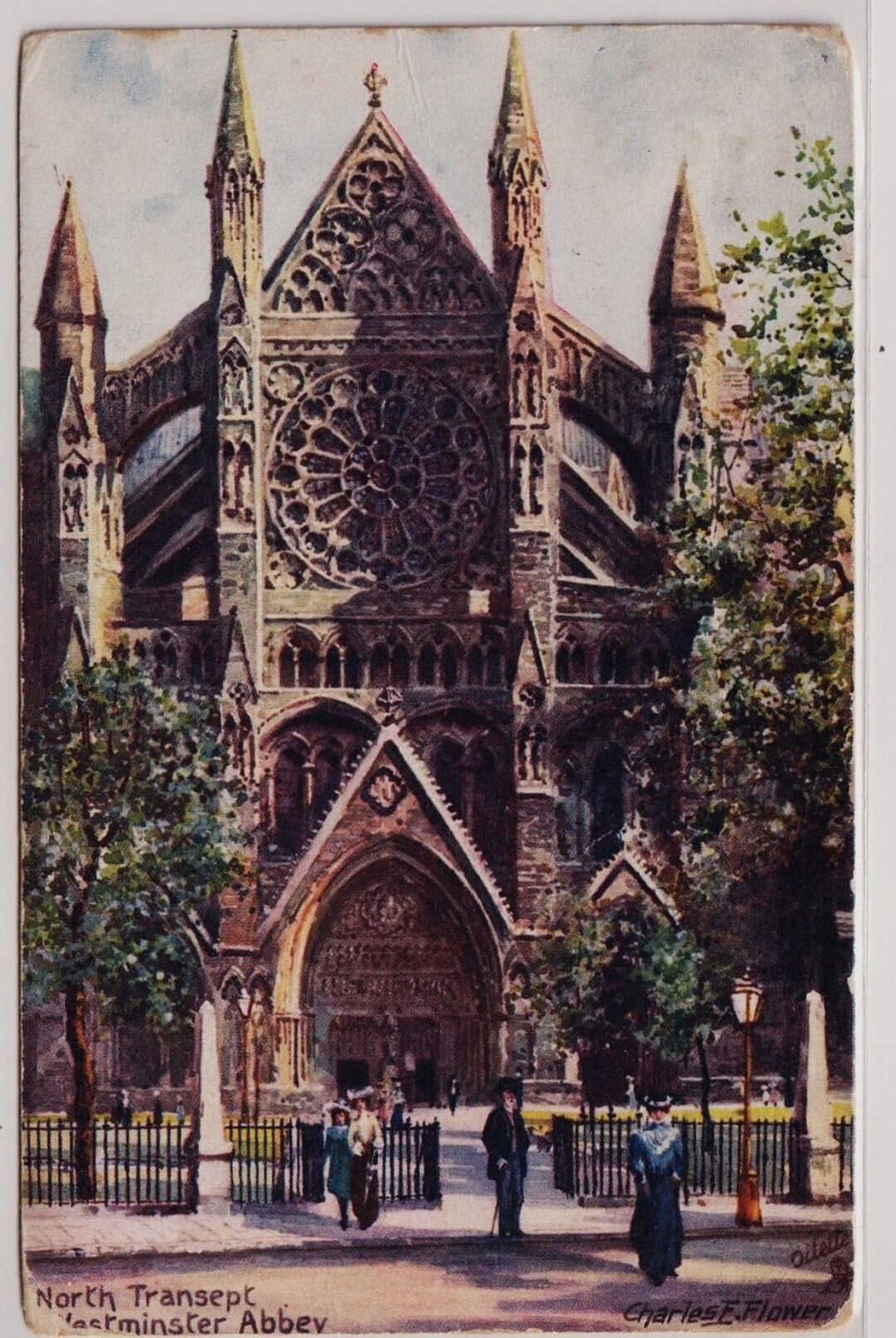 WESTMINSTER ABBEY, North Transept, Charles Flower, Antique Artist ...