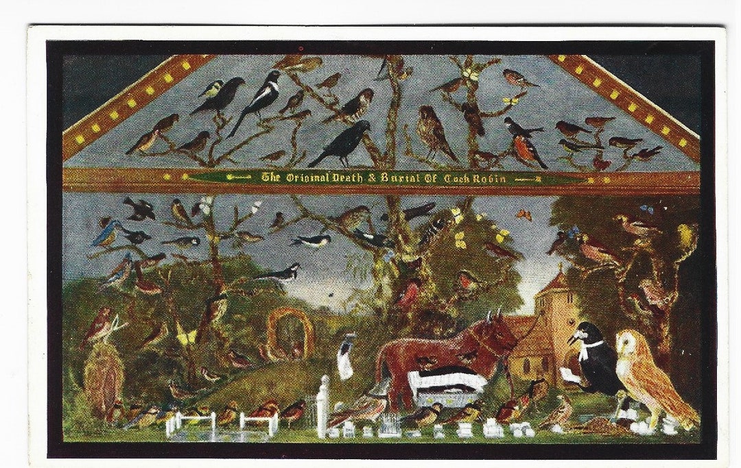 Death and Burial of Cock Robin, Vintage Postcard, Potter's Museum ...