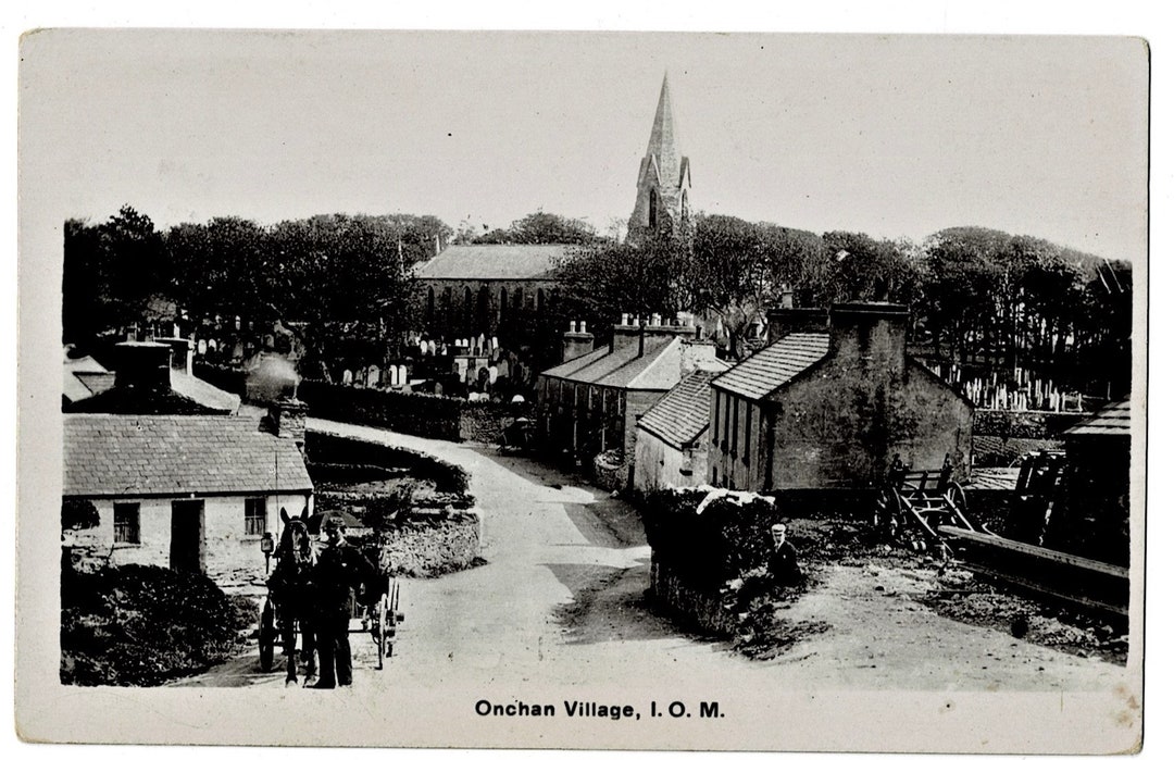1909 Onchan Village, Isle of Man Antique Postcard: St Peter's Church ...
