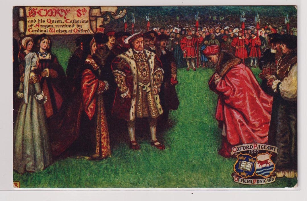 HENRY 8th and Catherine of Aragon, OXFORD Pageant, Vintage Artist ...