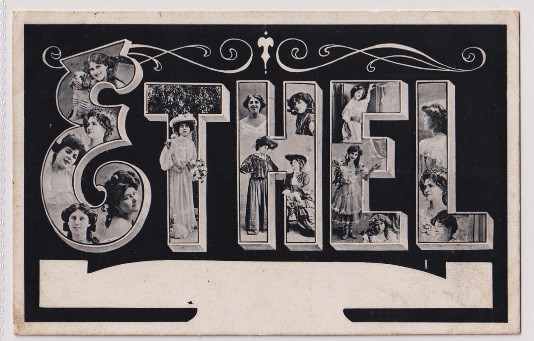 ETHEL, Big LETTERS, ACTRESSES, Antique Real Photo Postcard, Posted ...