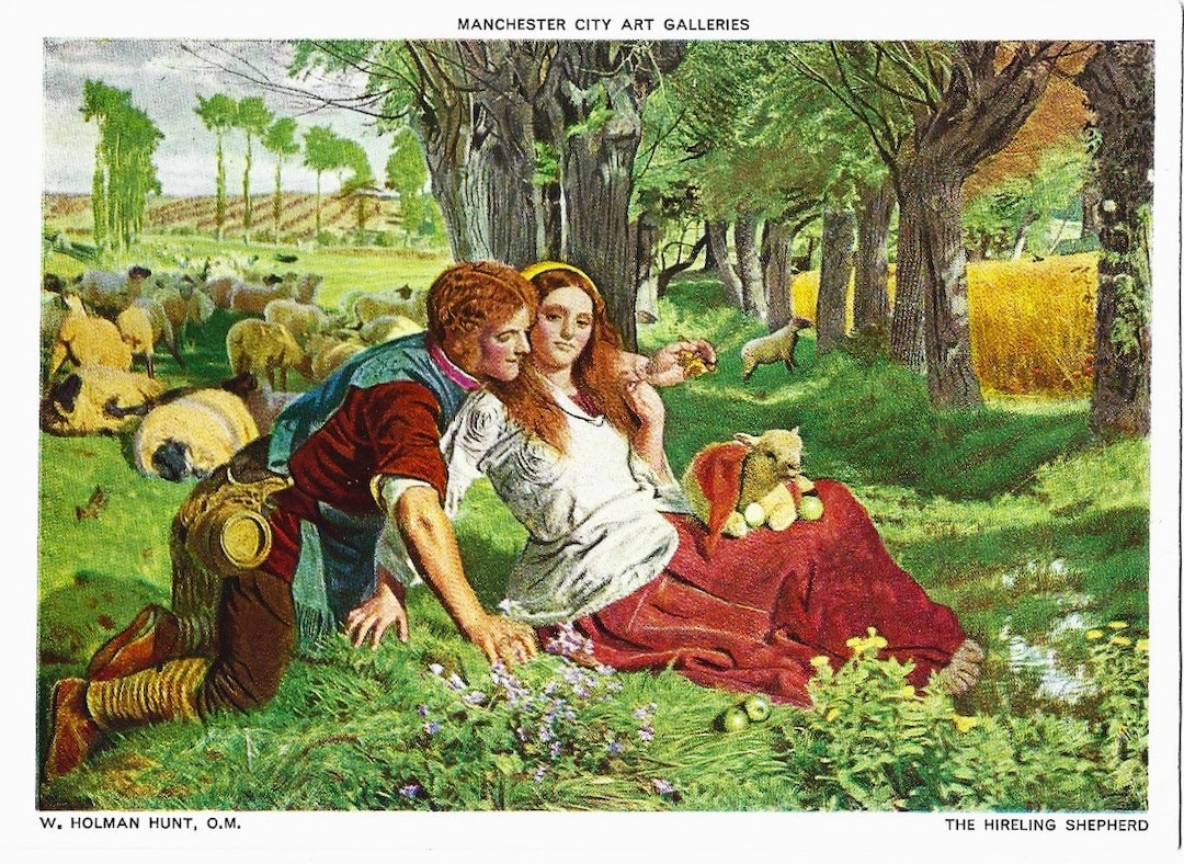 The HIRELING SHEPHERD by W Holman Hunt Pre Raphaelite - Etsy UK