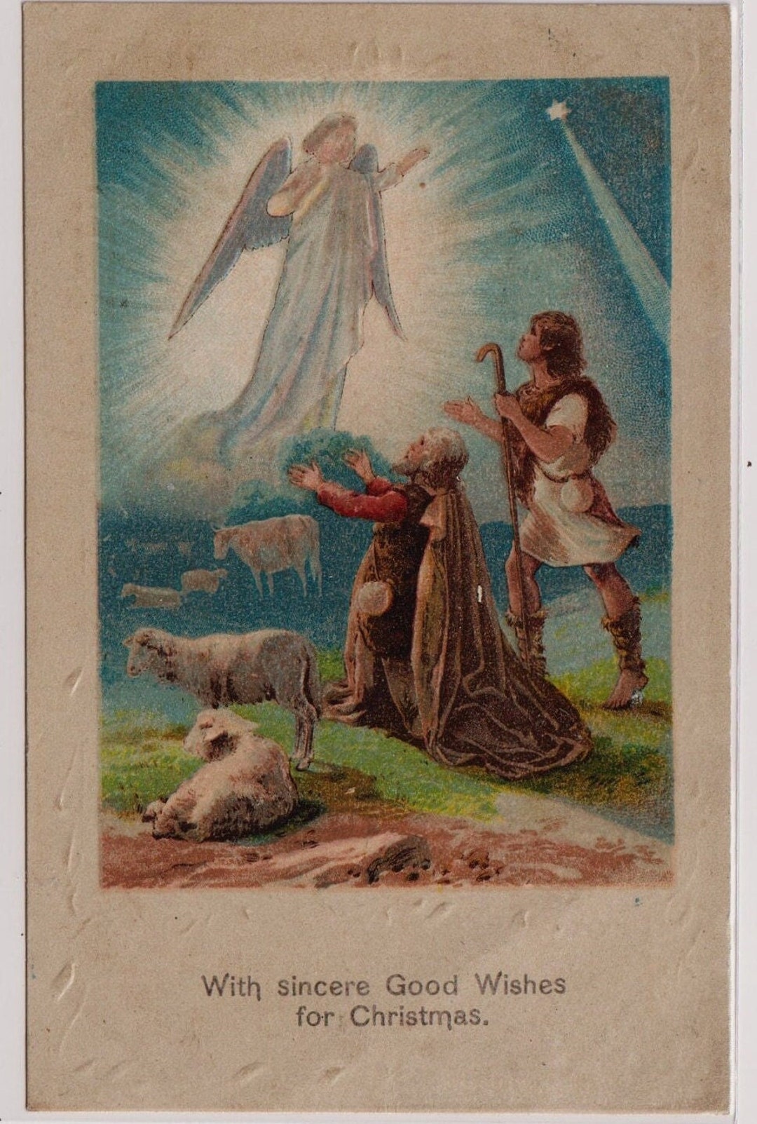 While SHEPHERDS Watched Their Flocks by Night, ANGEL, Vintage Christmas ...