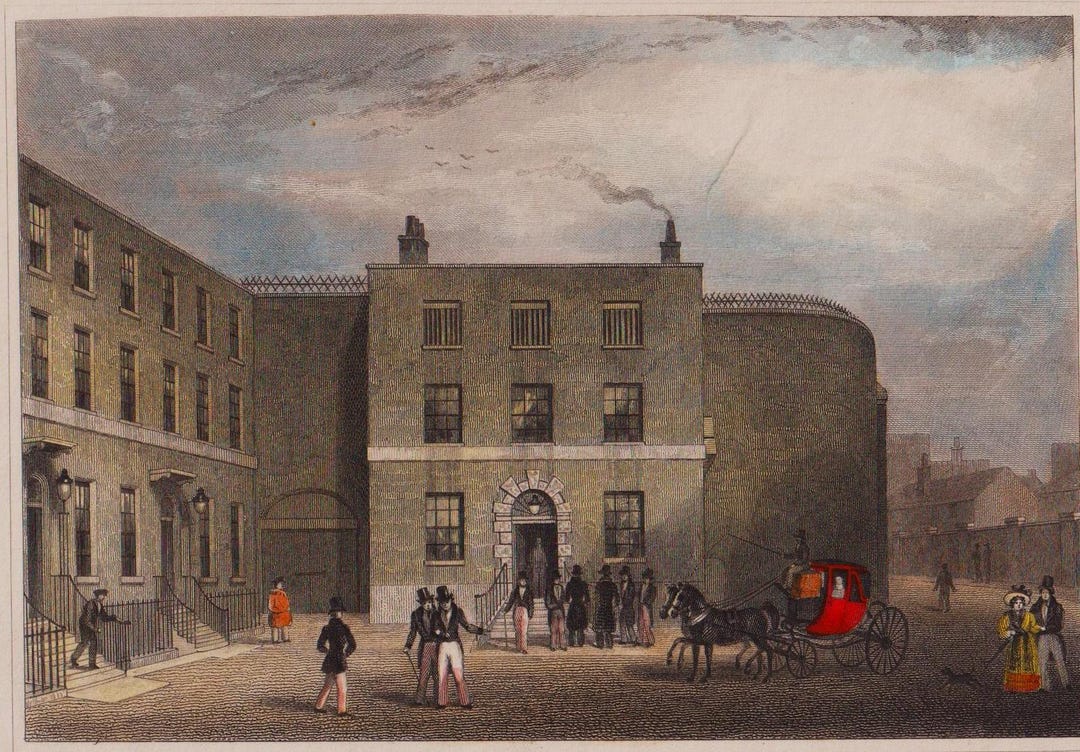 KING'S BENCH PRISON, Principal Entrance, Southwark, Debtor's Prison ...