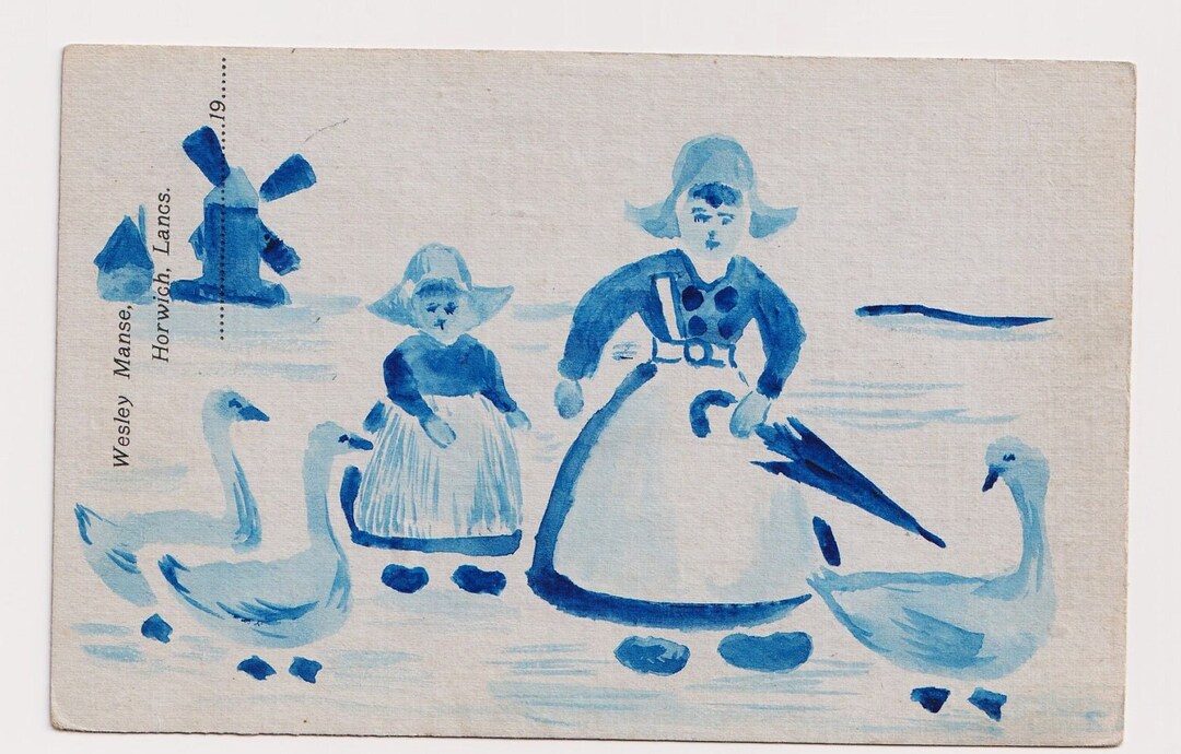 DUTCH CHILDREN, GEESE, Traditional Costume, Antique Artist Postcard ...