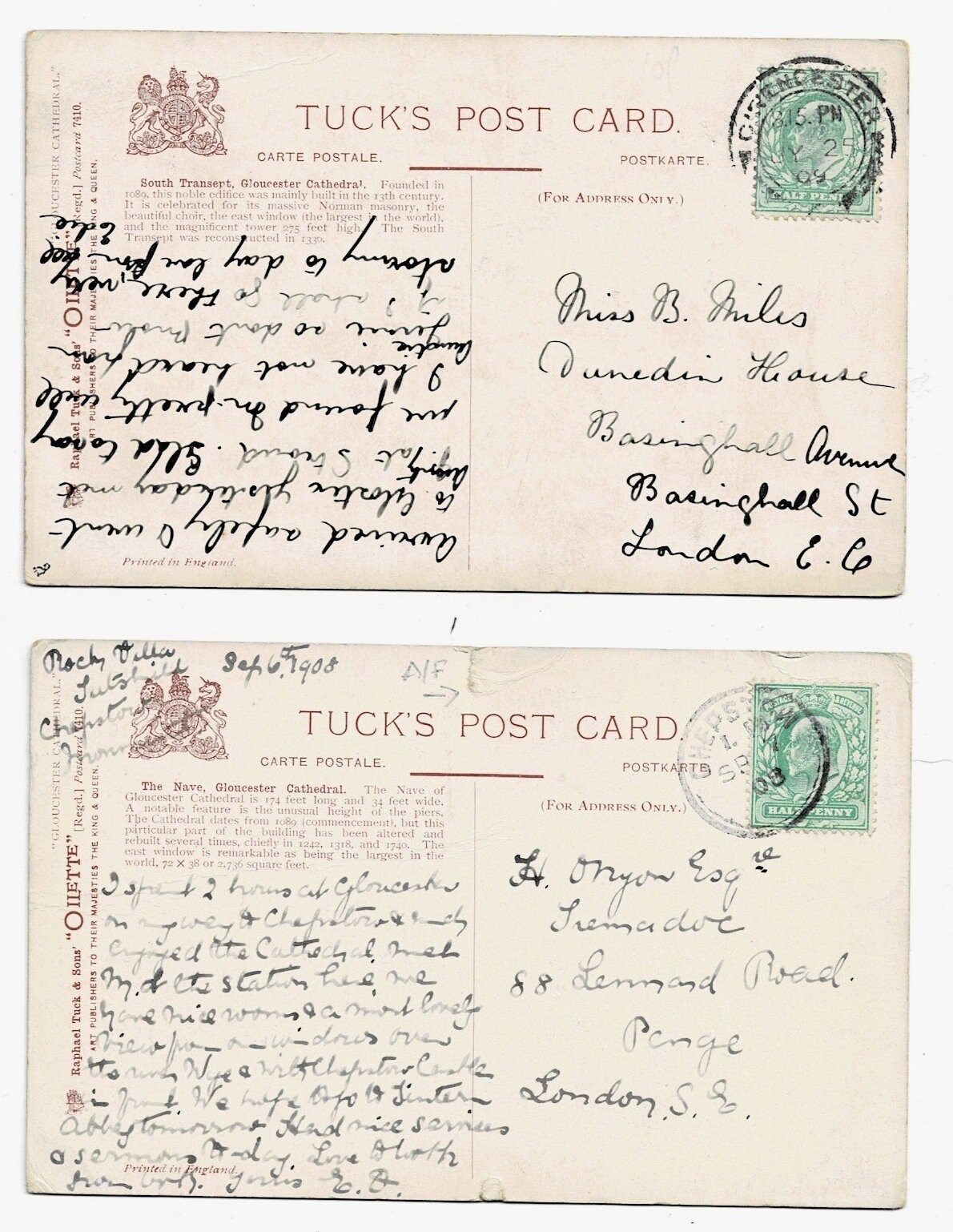 Collectibles Charles Flowers Tucks Exterior and the Nave c1908-09 ...