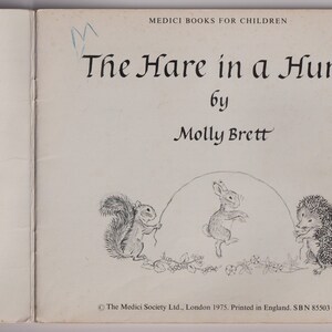 The HARE in a HURRY by Molly BRETT, Vintage Children's Picture Book ...