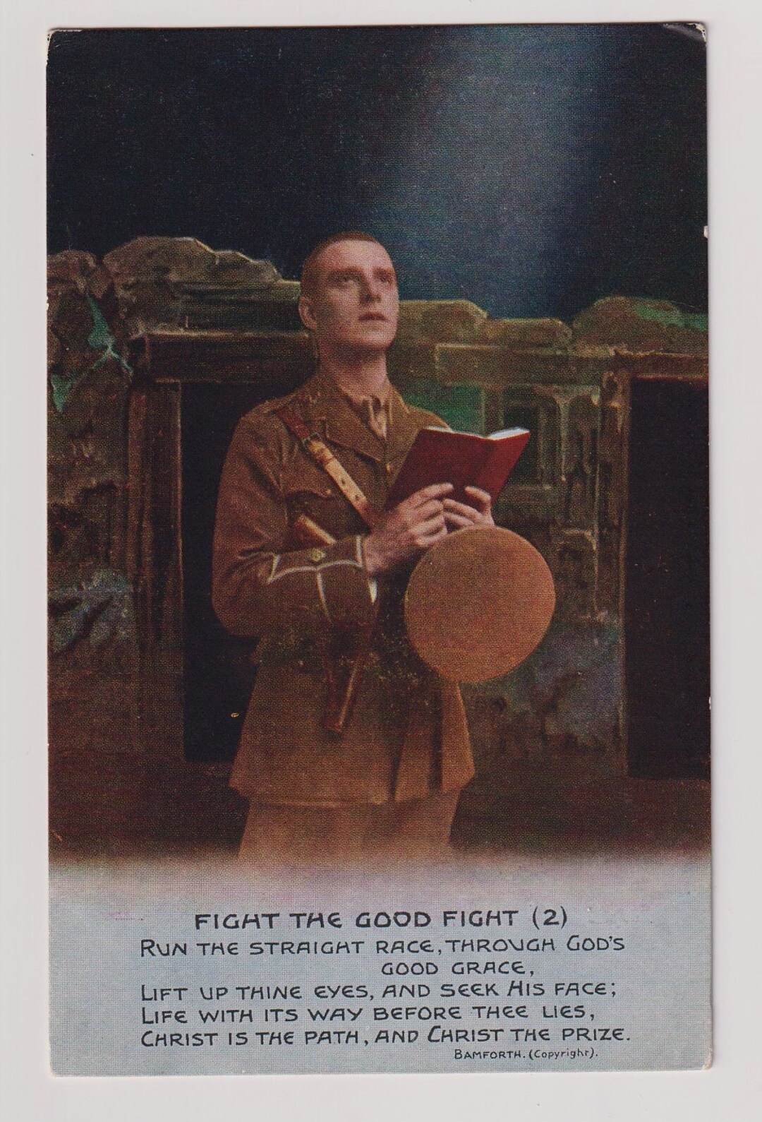 Antique WW1 Songcard, British Soldier Praying in Trench, Bamforth ...