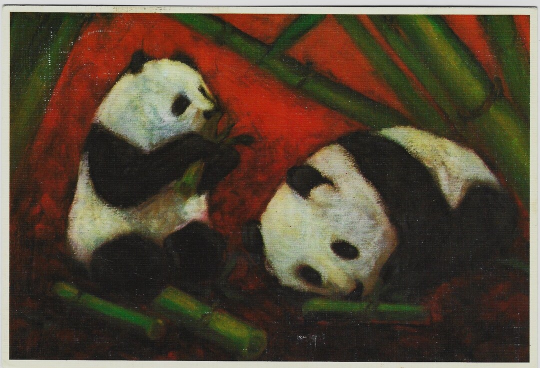 GIANT PANDAS, Vintage ARTIST Postcard, Posted From Finland in 1983 - Etsy