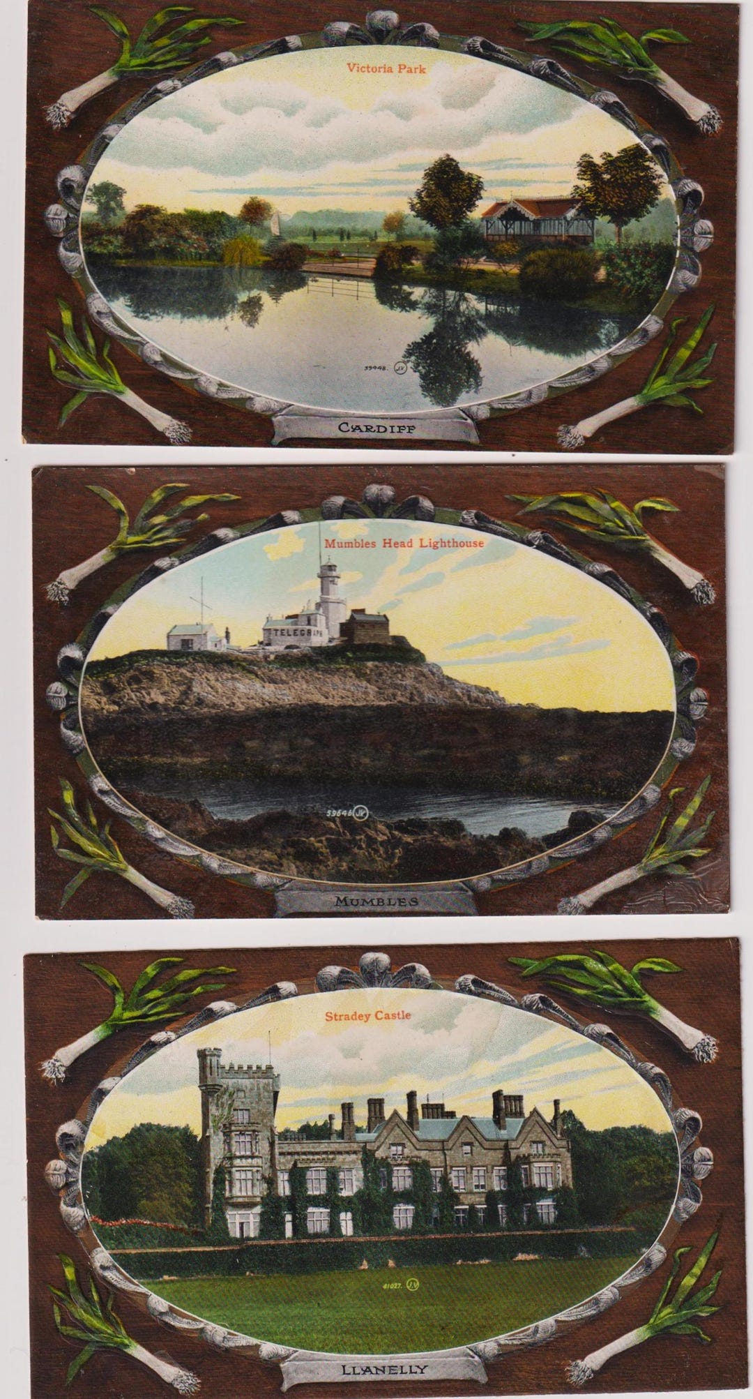 Antique Welsh Postcards, Lot of 3, LEEKS in the Corners! Cardiff ...