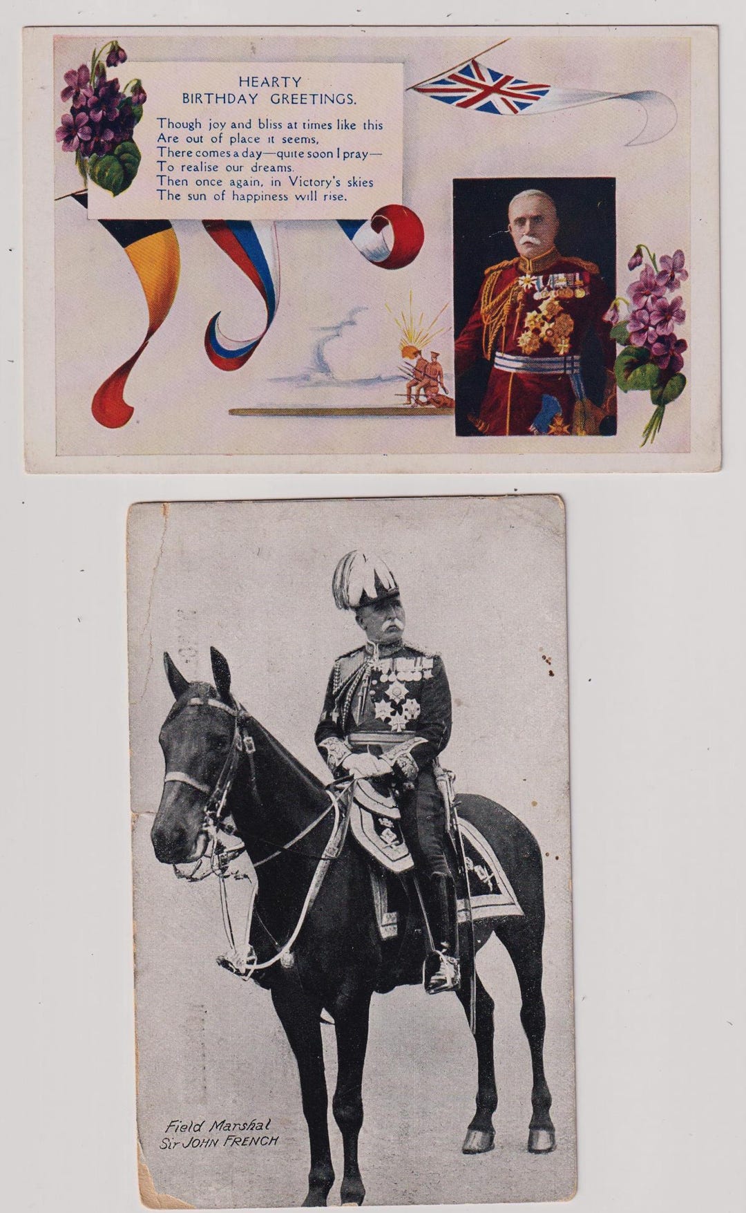 General John FRENCH, Top British Military Commander, Lot of 2, ANTIQUE ...