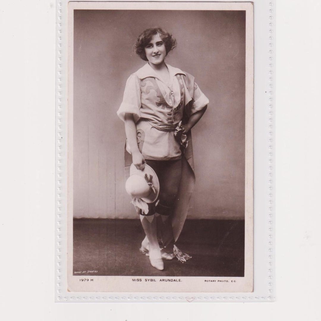 Miss Sybil ARUNDALE, Antique Real Photo Glamour Postcard, Lovely Fashion, Edwardian Actress ...