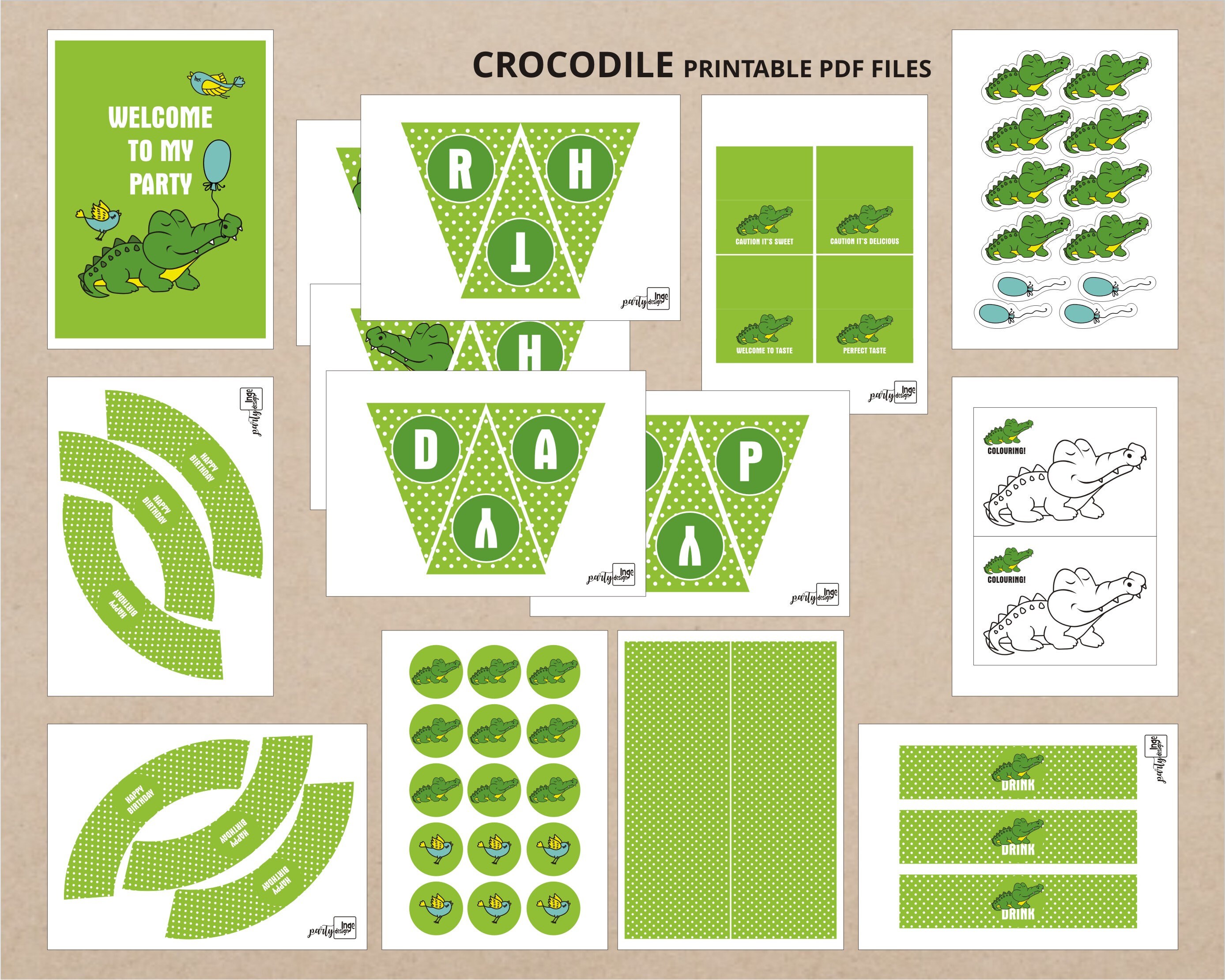 Crocodile Theme Party / Crocodile Birthday / Printable DIY Birthday ...