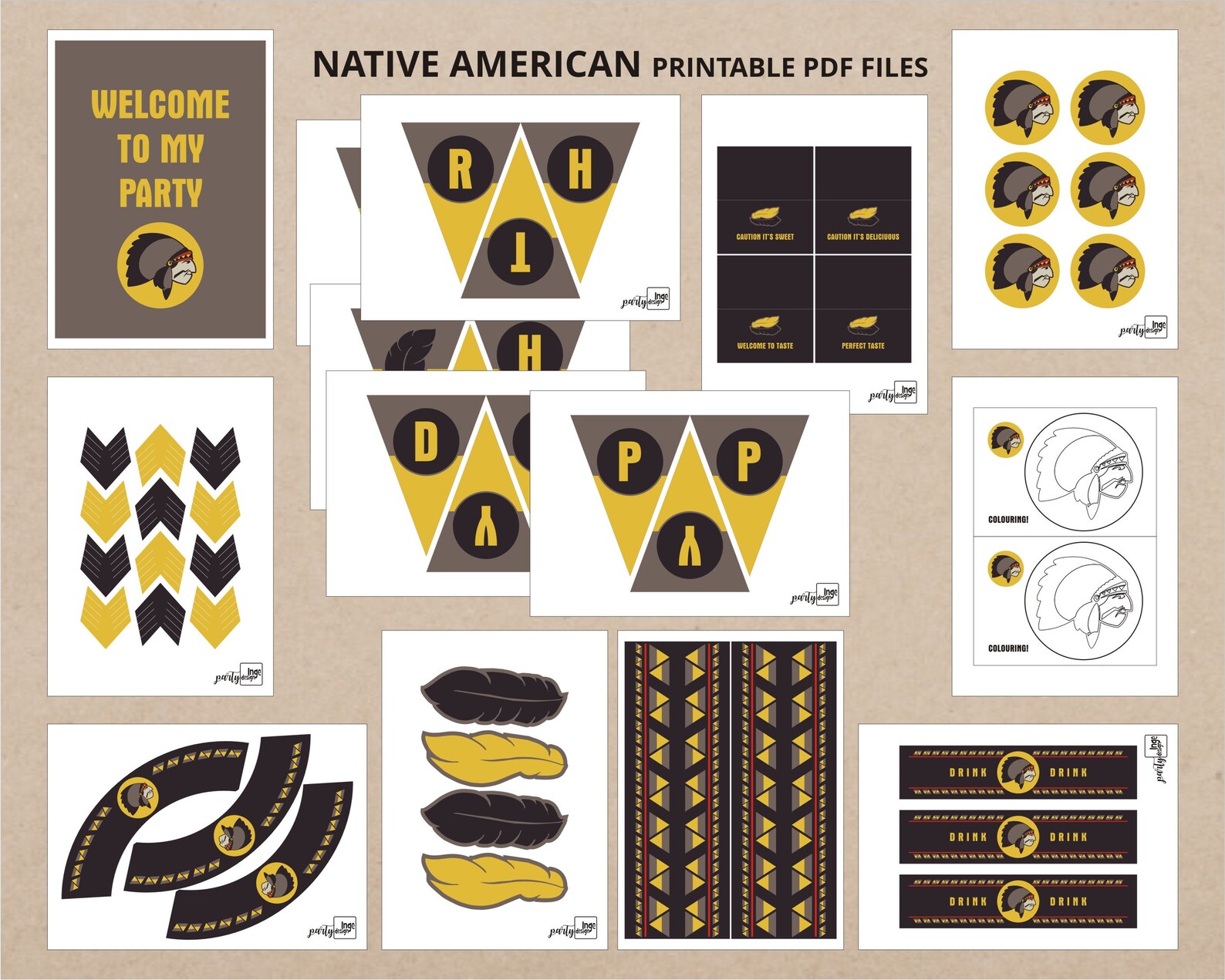 Native Americans Theme /printable DIY / Birthday Party Decorations ...