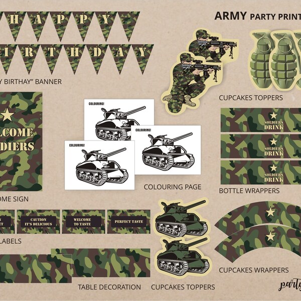 Army Birthday Banner - Etsy