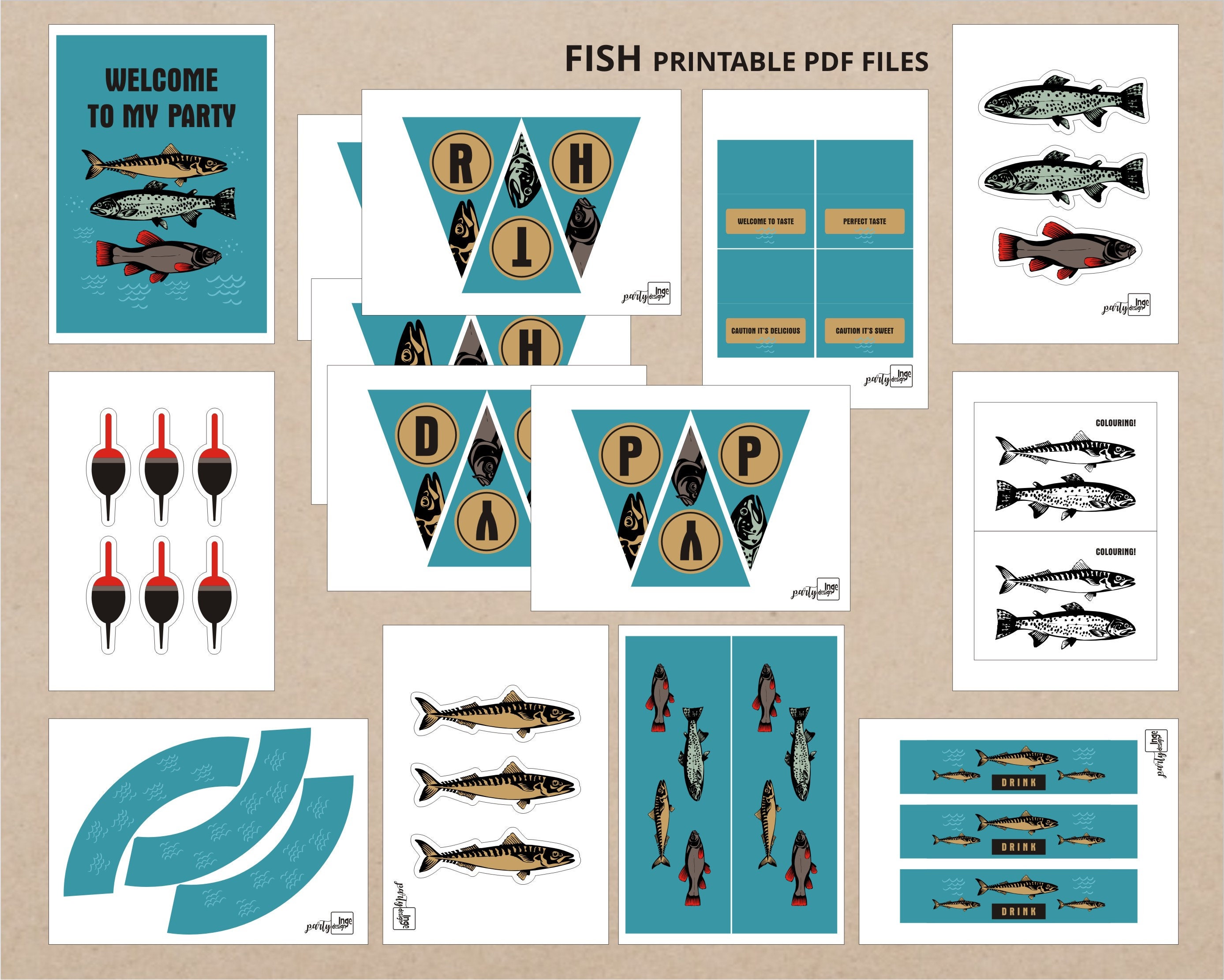 Fishing Theme / Fishing Birthday / Printable DIY / Birthday Party ...