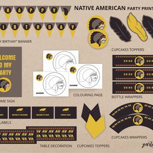 Native Americans Theme /printable DIY / Birthday Party Decorations ...
