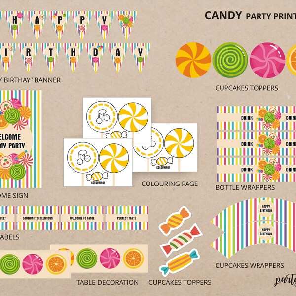 Printable Candyland Banner - Etsy