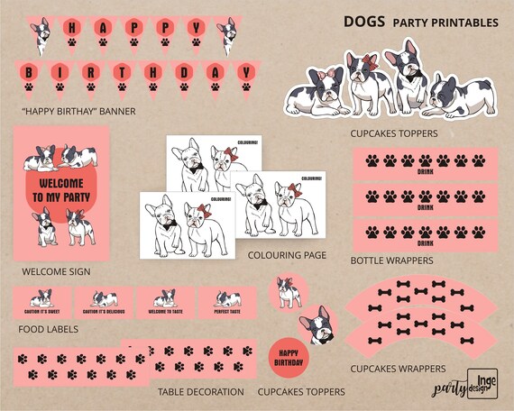 French Bulldog Party Theme / Birthday Party Decorations | Etsy